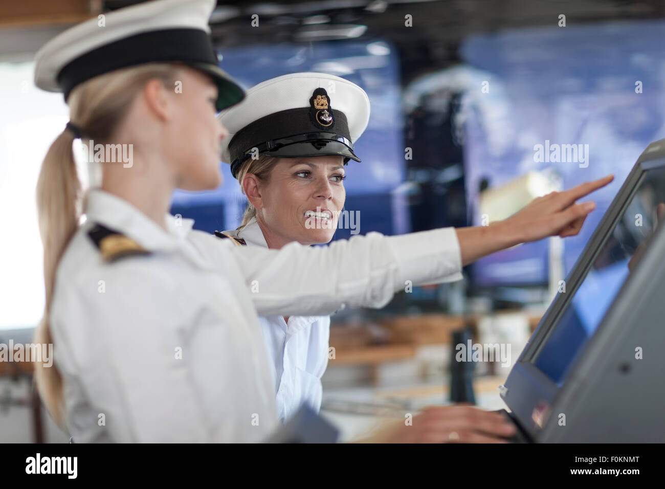 Two female deck officers on bridge Stock Photo - Alamy