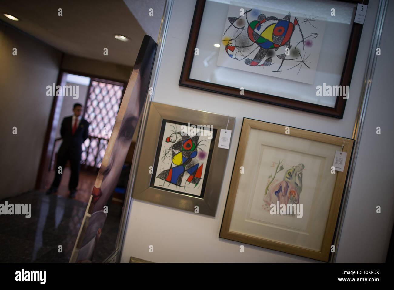 Mexico City, Mexico. 17th Aug, 2015. Artworks of Joan Miro and Salvador ...