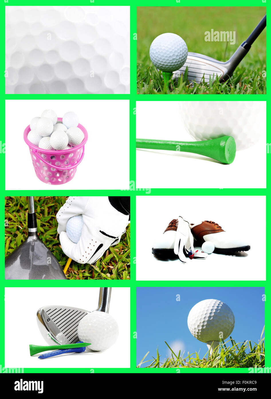 Collection of golf images in a beautiful collage Stock Photo - Alamy