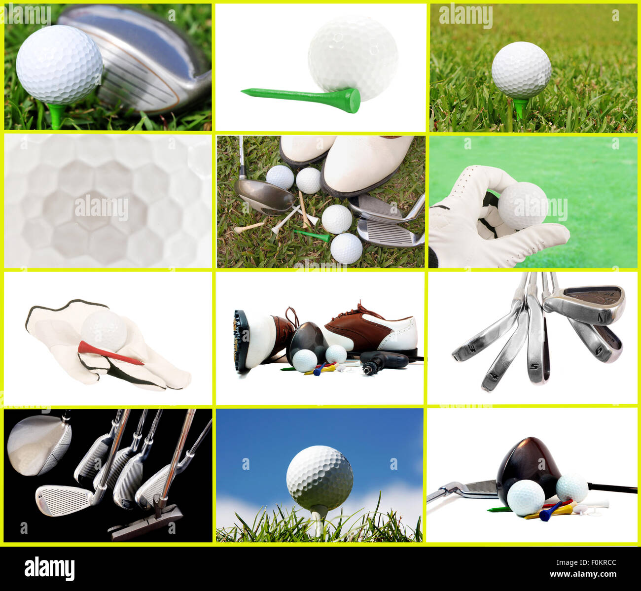 Collection of golf images in a beautiful collage Stock Photo - Alamy