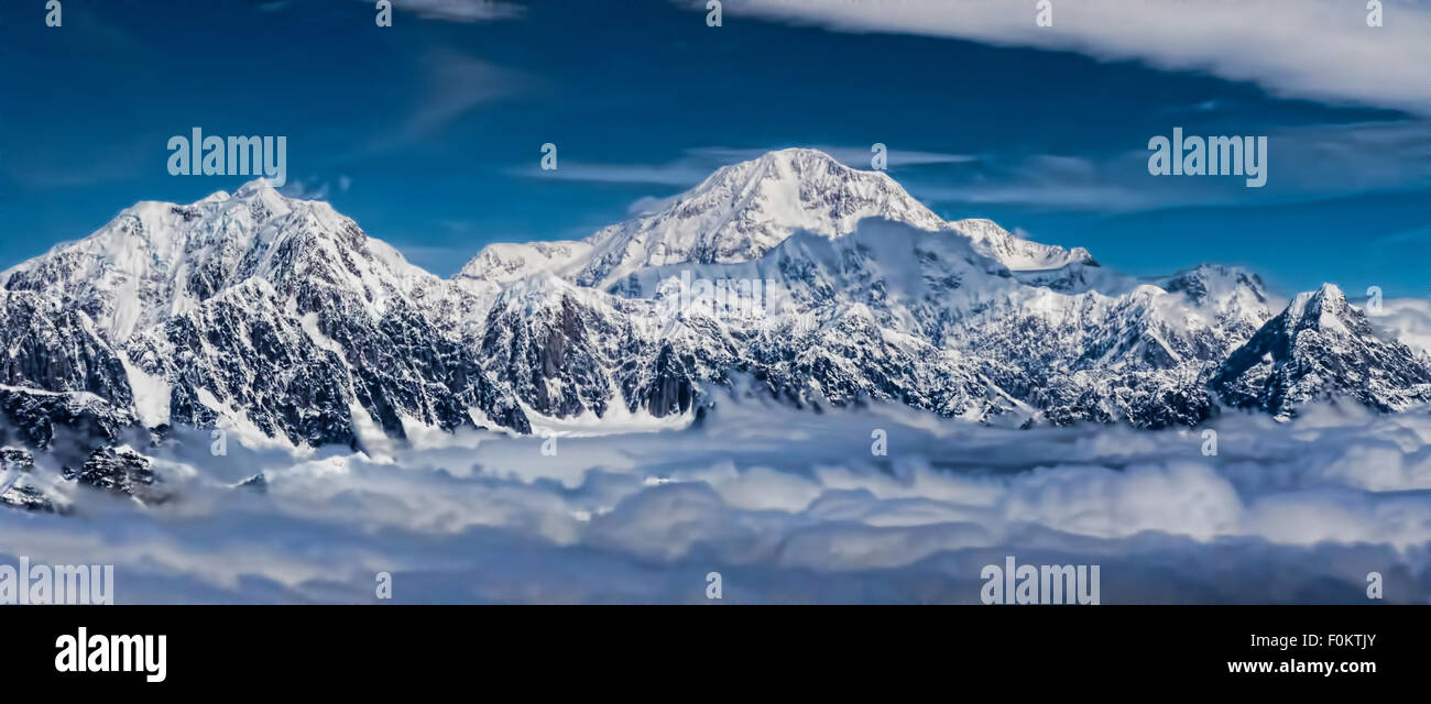 Aerial view of Mt McKinley/Denali Alaska Stock Photo - Alamy