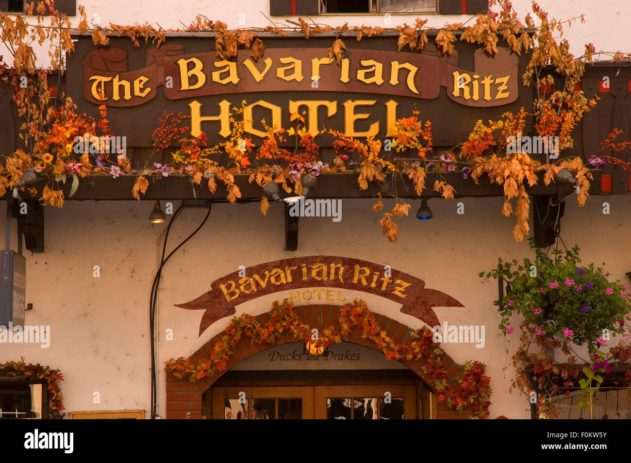 Bavarian Hotel sign, Leavenworth, Washington Stock Photo - Alamy