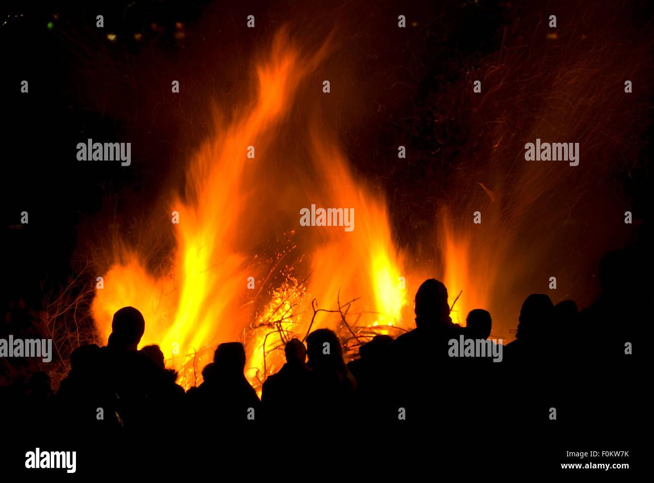 Bonfire, Fire & Ice Winterfest, Chelan, Washington Stock Photo - Alamy