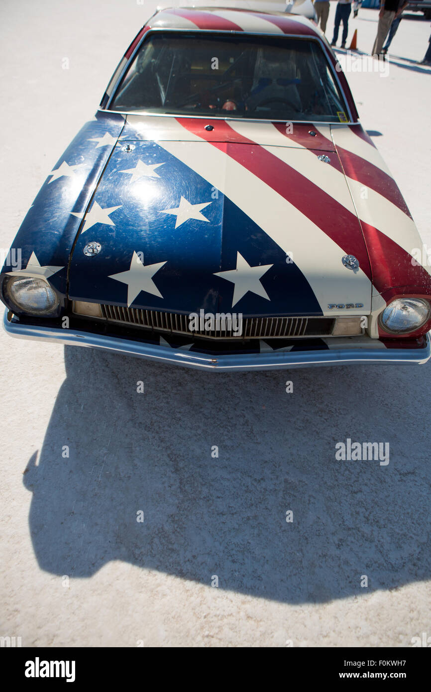 Front side of a vintage Ford converted into a Hot Rod with American ...