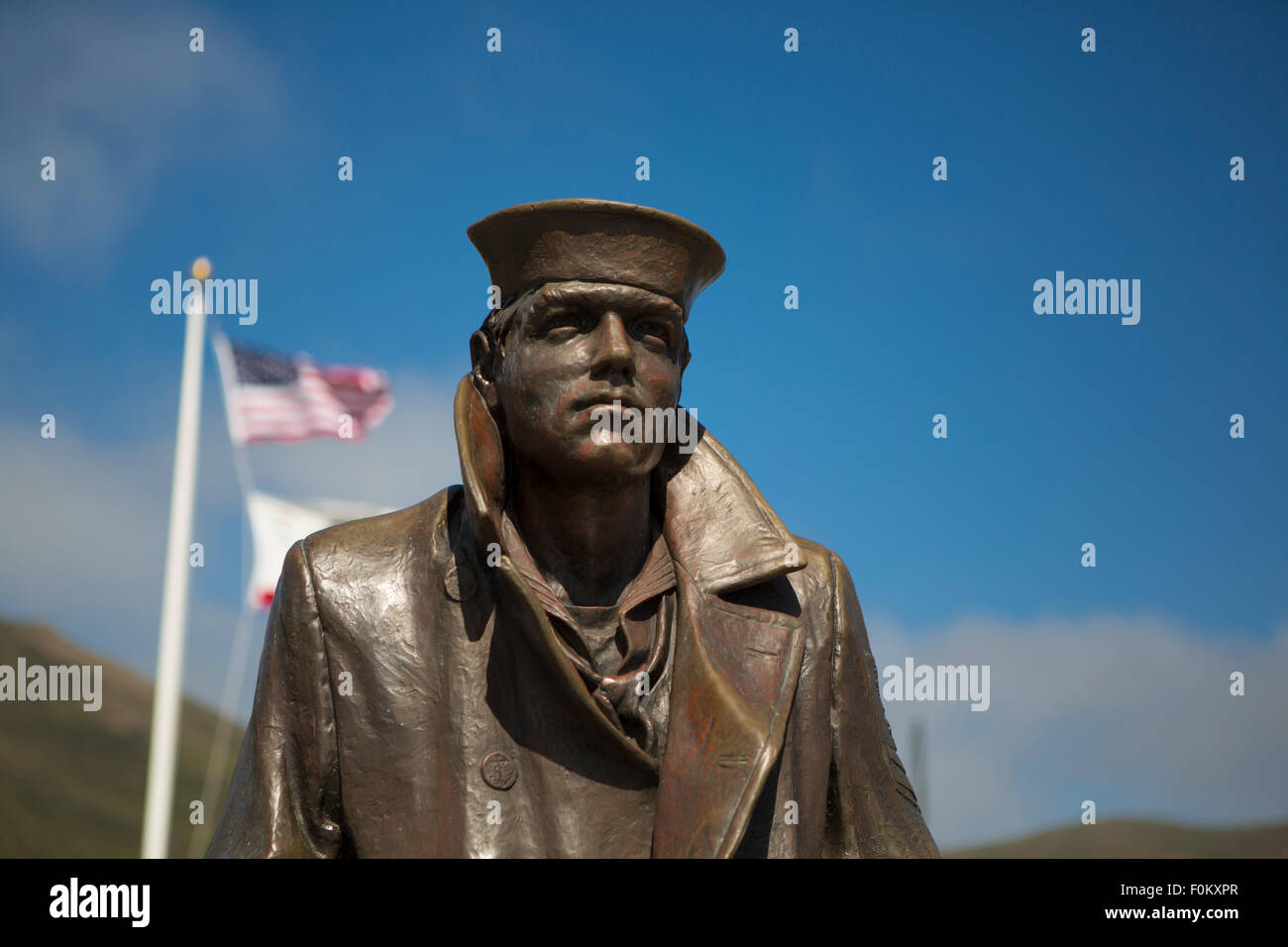 Bronze statue with golden gate bridge hi-res stock photography and ...