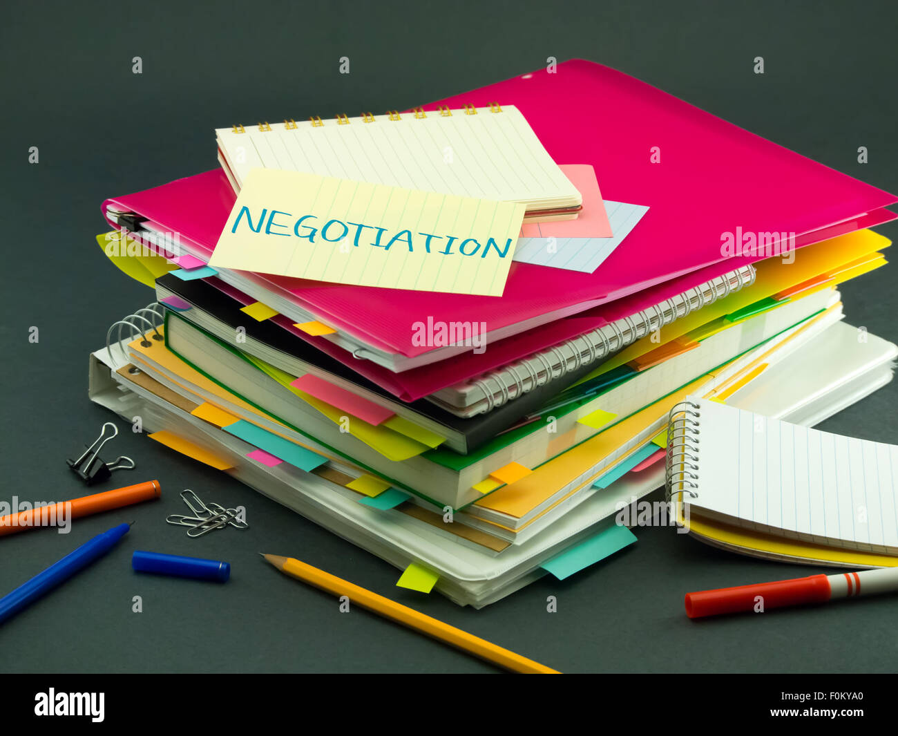 The Pile of Business Documents; Negotiation Stock Photo - Alamy