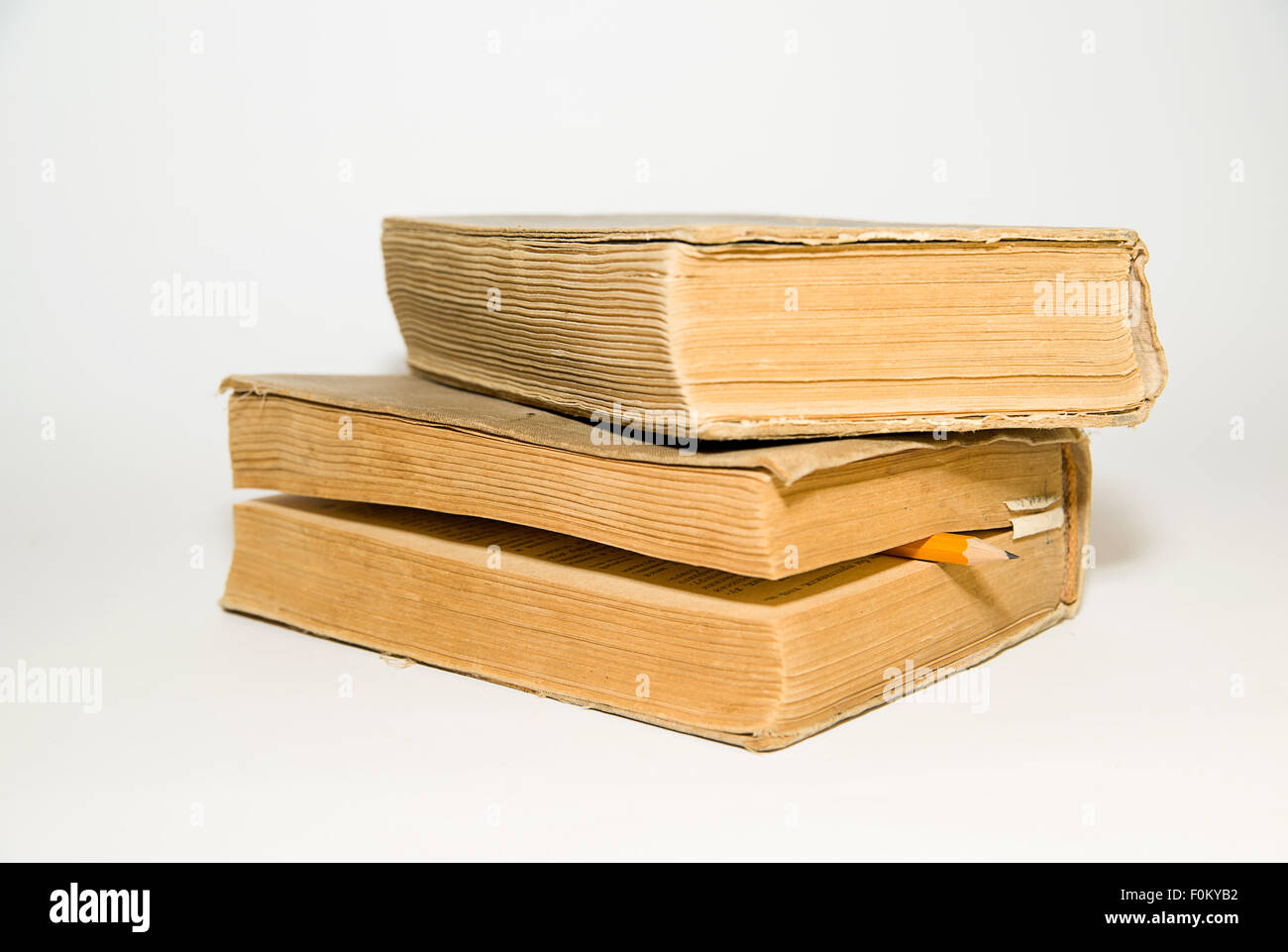 Two old big books on a white background Stock Photo - Alamy