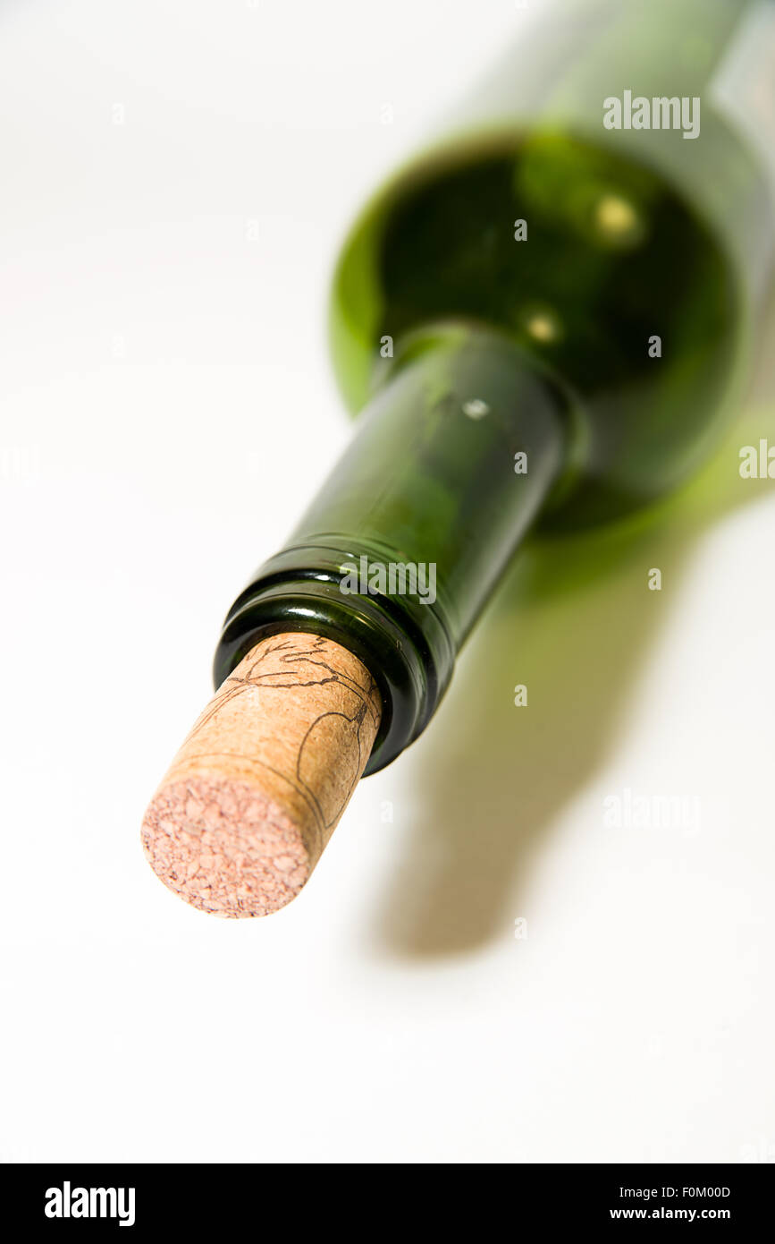 The neck of a wine bottle with a stopper Stock Photo - Alamy