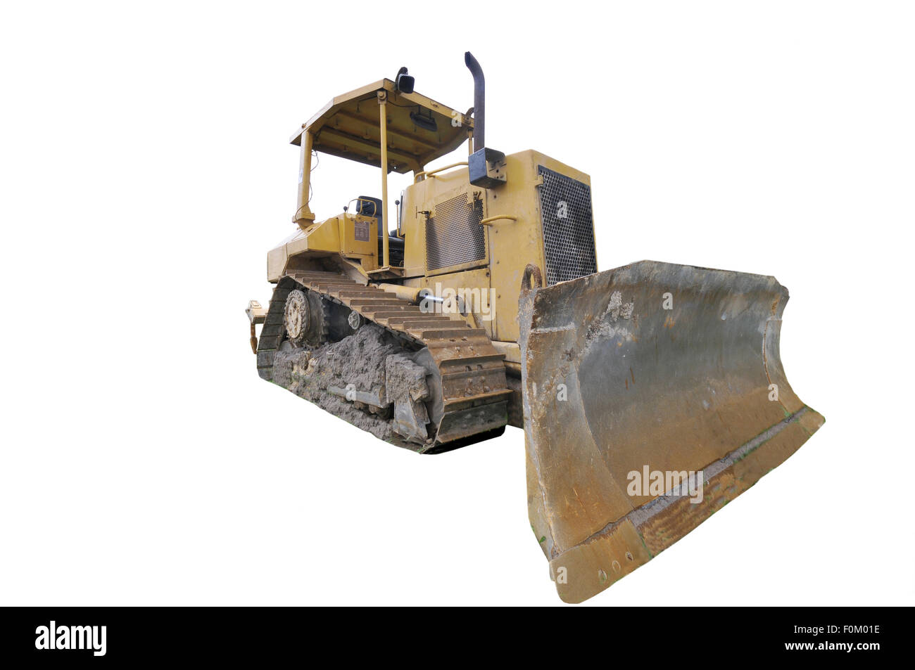 Bulldozer isolated on white Stock Photo - Alamy