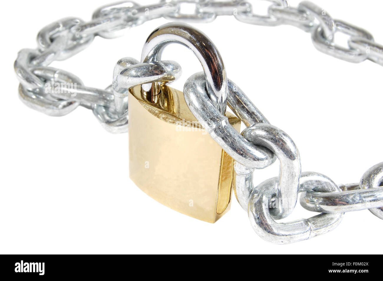 Padlock and a chain isolated on a white background Stock Photo - Alamy