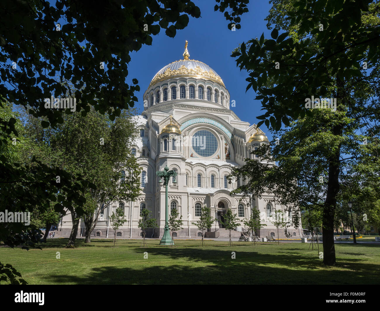 Naval cathedral of Saint Nicholas in Kronstadt is a large Russian ...