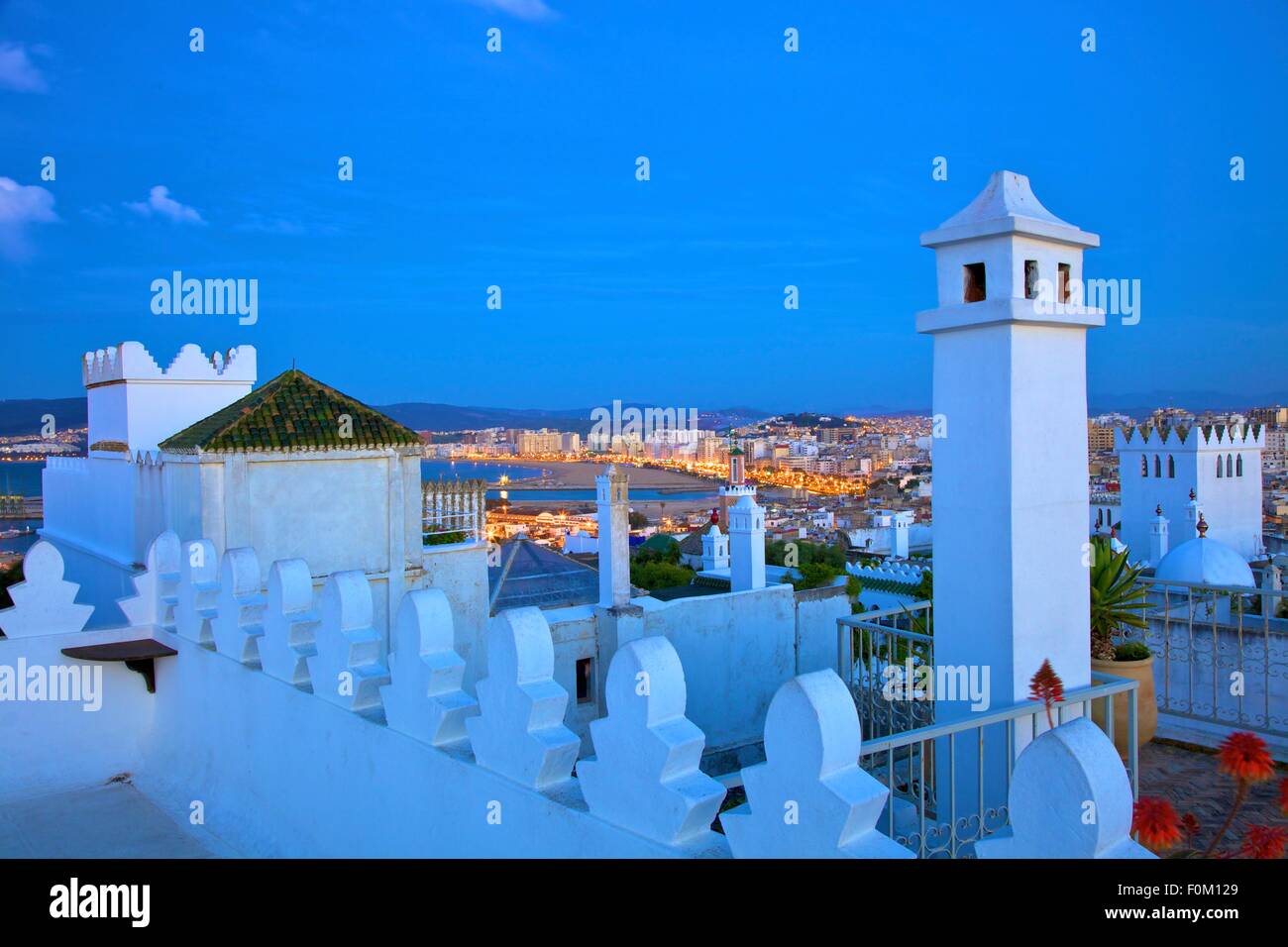 View over Kasbah to Tangier, Tangier, Morocco, North Africa Stock Photo ...