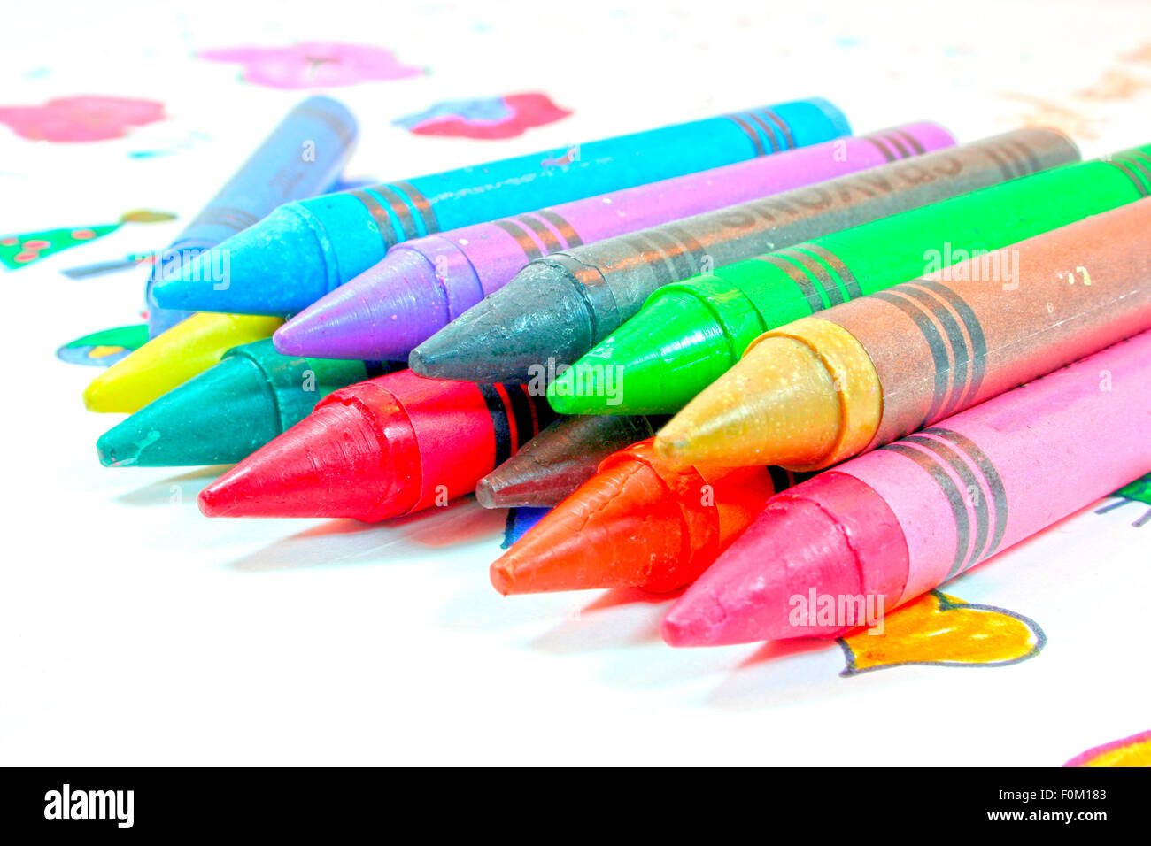 Crayons isolated on a white background Stock Photo - Alamy