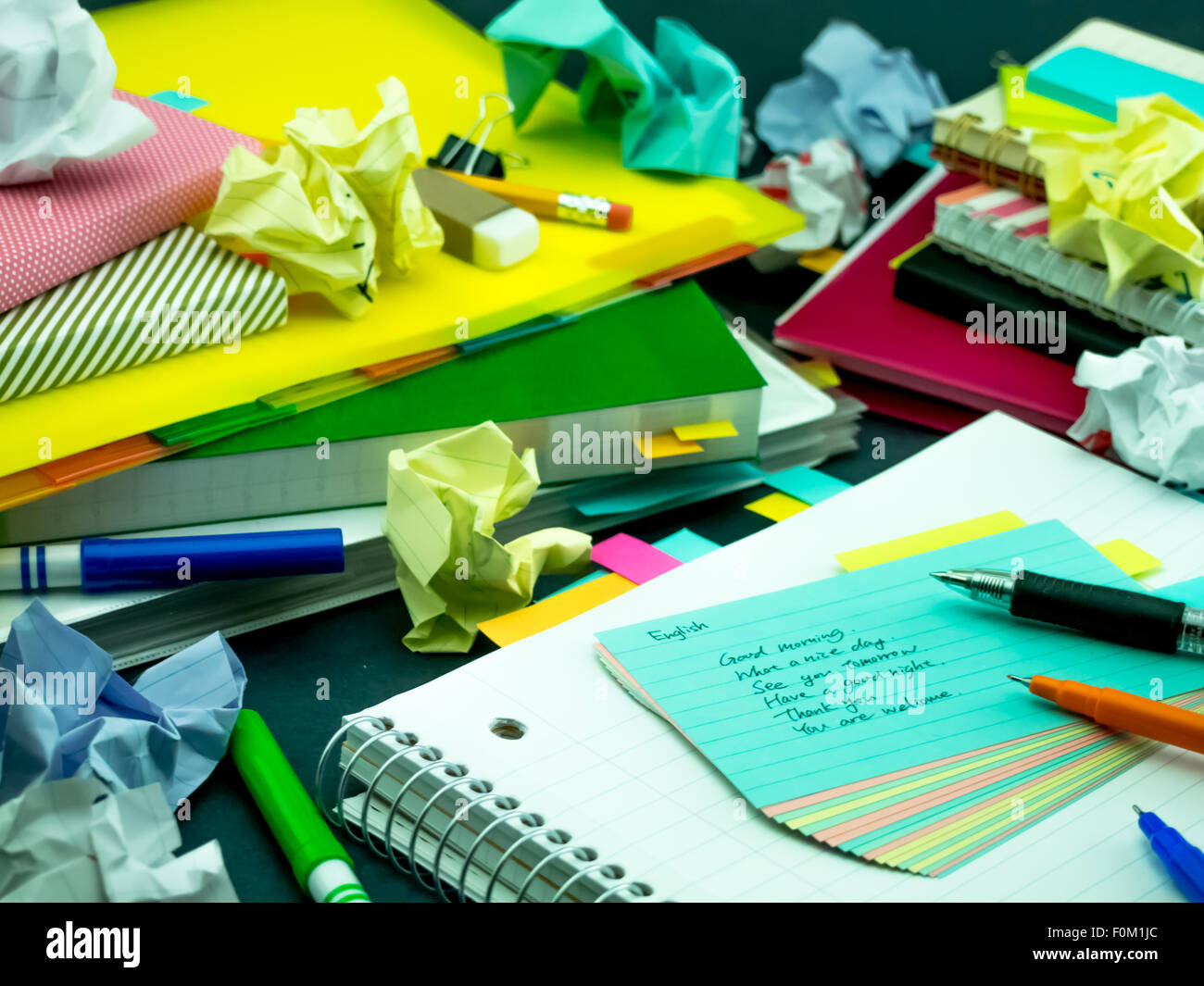 Learning New Language Writing Words Many Times on the Notebook; English ...