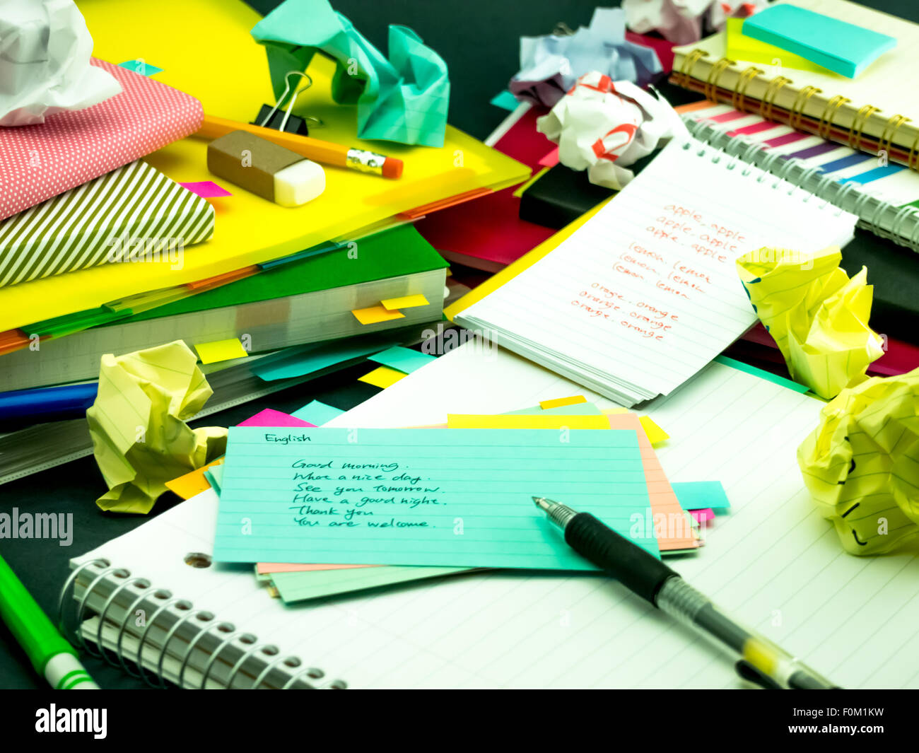 Learning New Language Writing Words Many Times on the Notebook; English ...