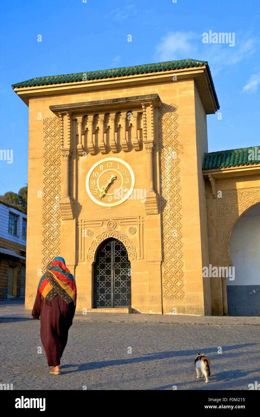 Clock Tower in Grand Socco, Tangier, Morocco, North Africa Stock Photo ...