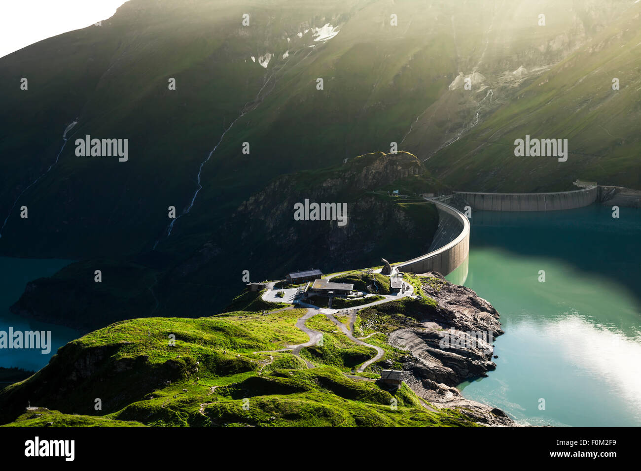 Mooserboden and Wasserfallboden reservoir with Mooser dam, Kaprun ...