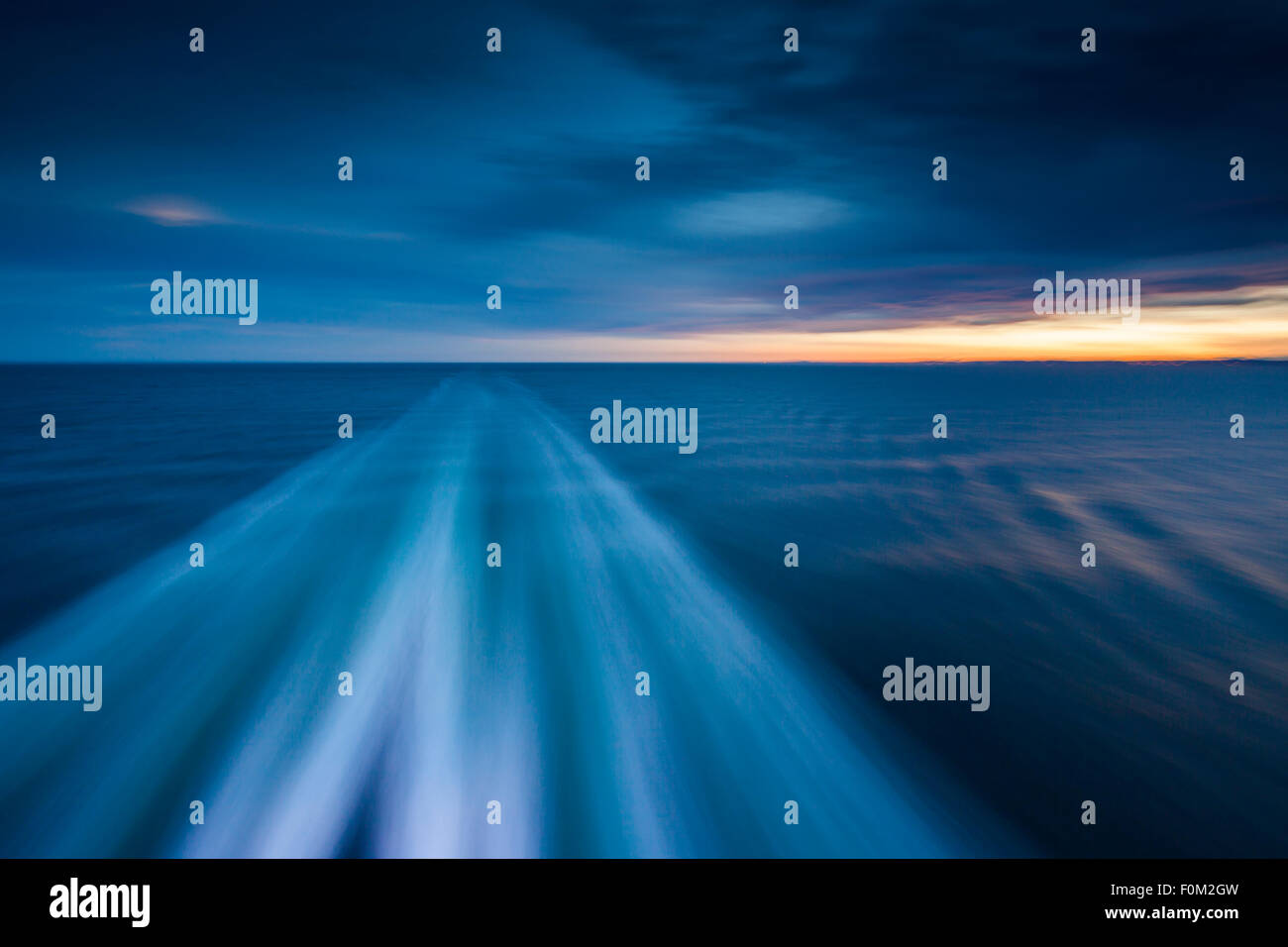 The trace of a boat in the North Sea Stock Photo - Alamy