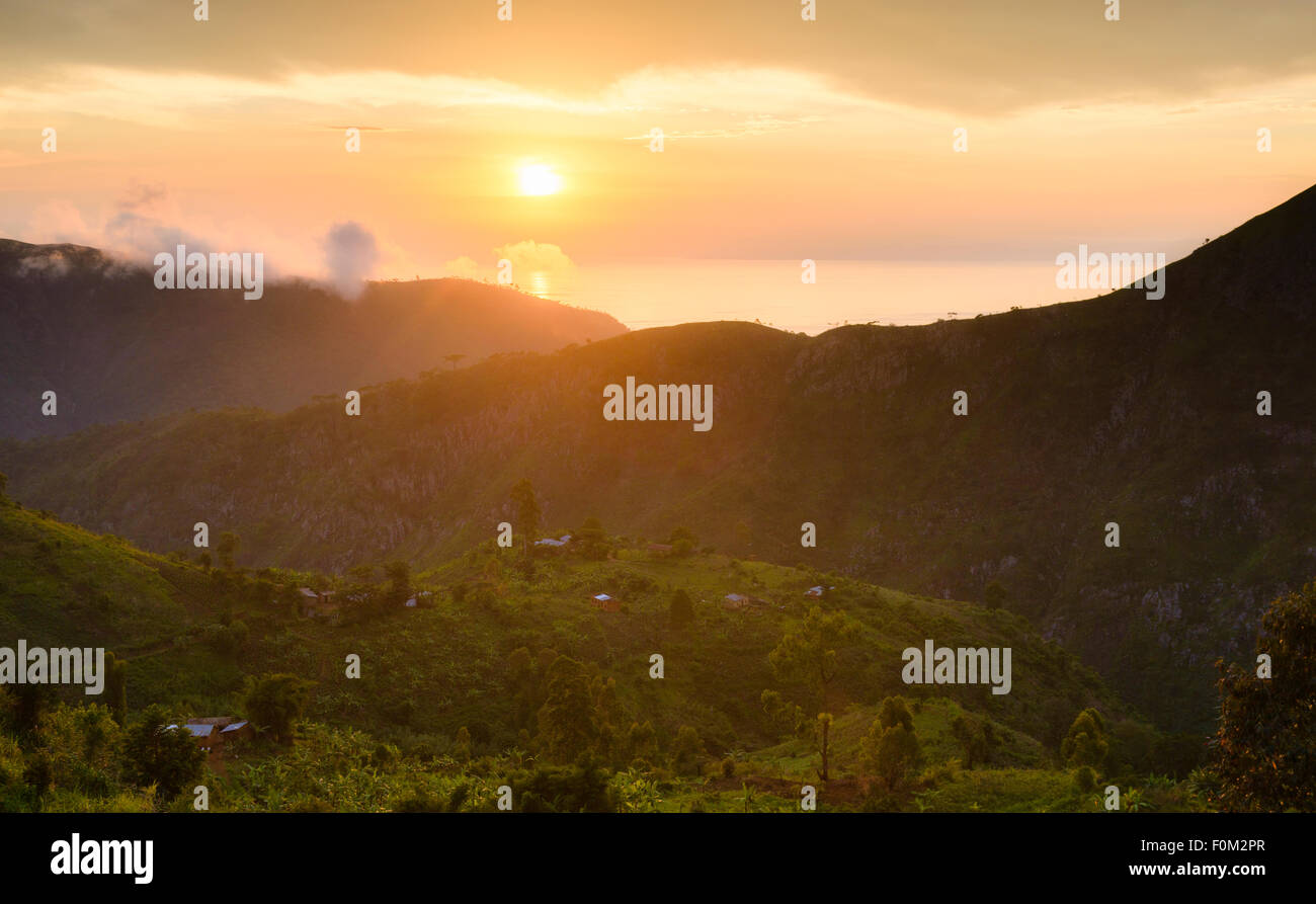 Sunset at Lake Tanganyika, Burundi, Africa Stock Photo - Alamy