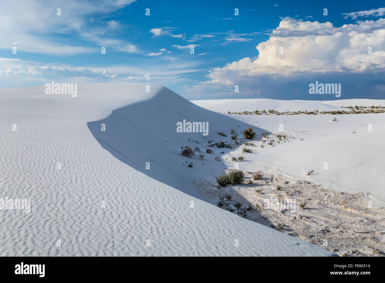 White gypsum dunes of the White Sands National Monument near Alamogordo ...