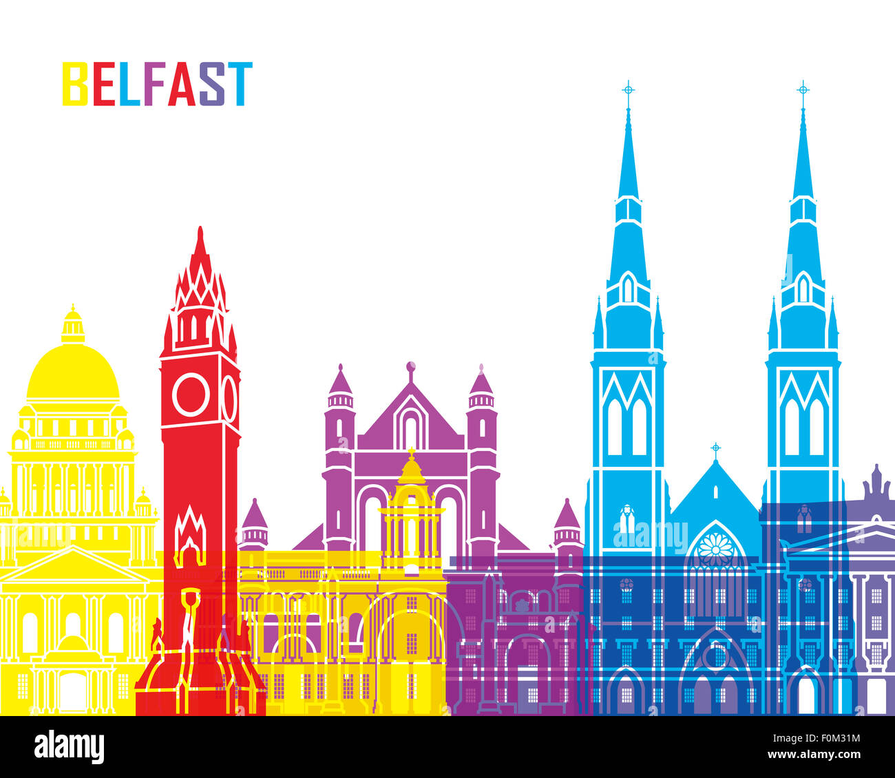 Belfast skyline ireland vector hi-res stock photography and images - Alamy