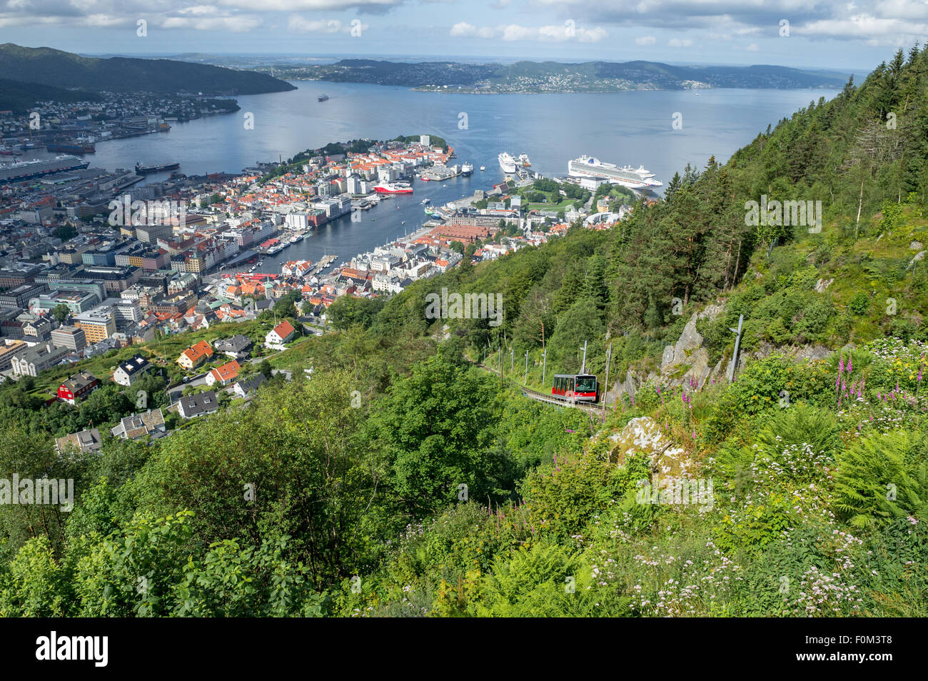 The Norwegian port of Bergen from Mount Floyen Stock Photo - Alamy