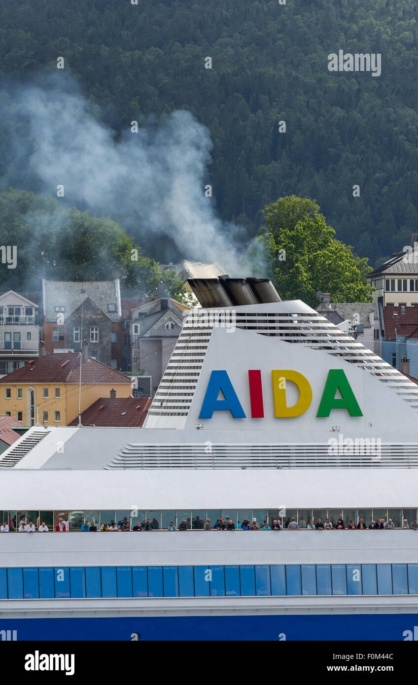 German Cruise ship Aida in Bergen docks Stock Photo - Alamy