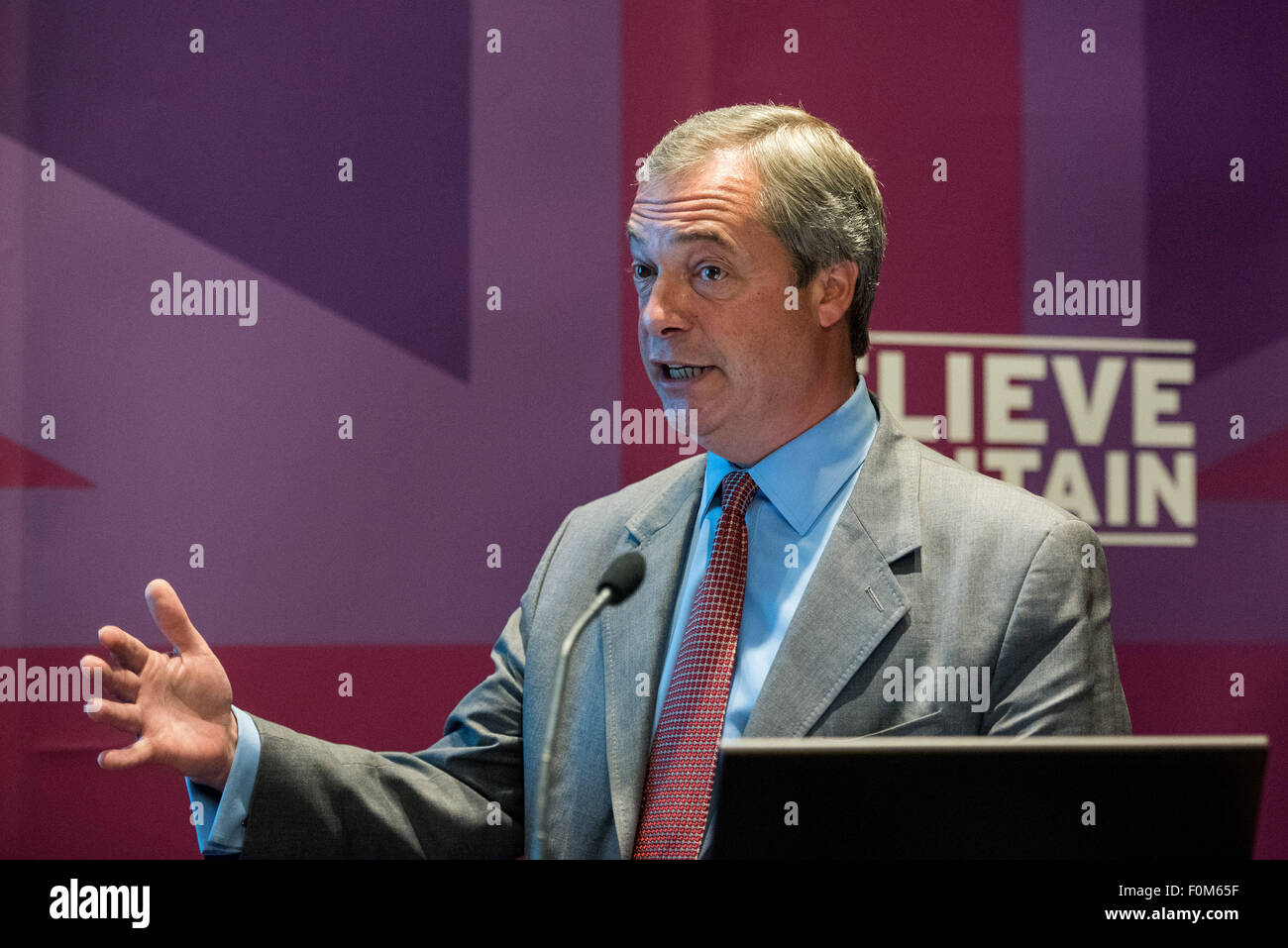 UKIP Leader Nigel Farage MEP with UKIP MEP William Dartmouth, launches ...