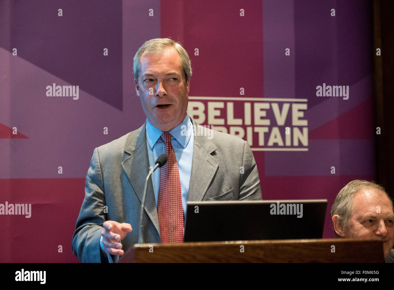 UKIP Leader Nigel Farage MEP with UKIP MEP William Dartmouth, launches ...