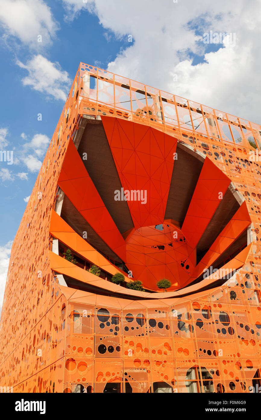 The Orange Cube (Le Cube Orange) building in the La Confluence district ...