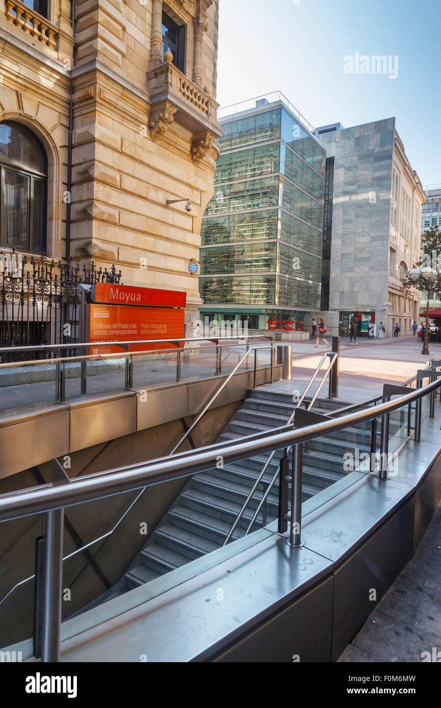 Underground station and Biscay Foral library. Bilbao. Biscay, Spain ...
