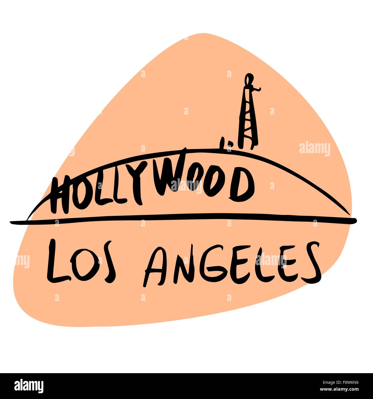 Hollywood Sign Drawing