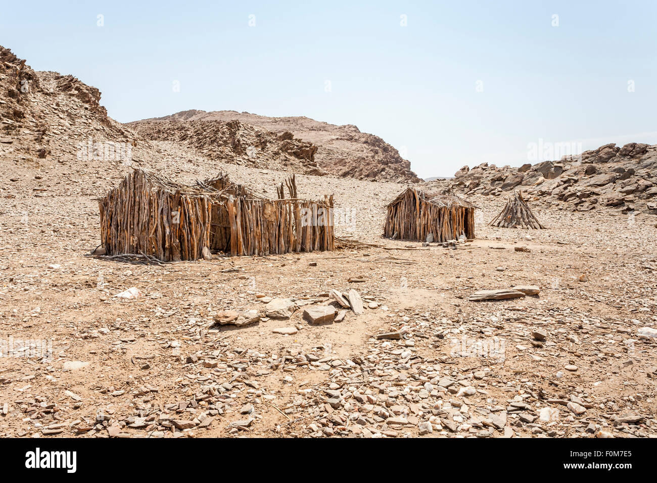 Angolan landscape and lifestyle: abandoned wooden frames of primitive ...