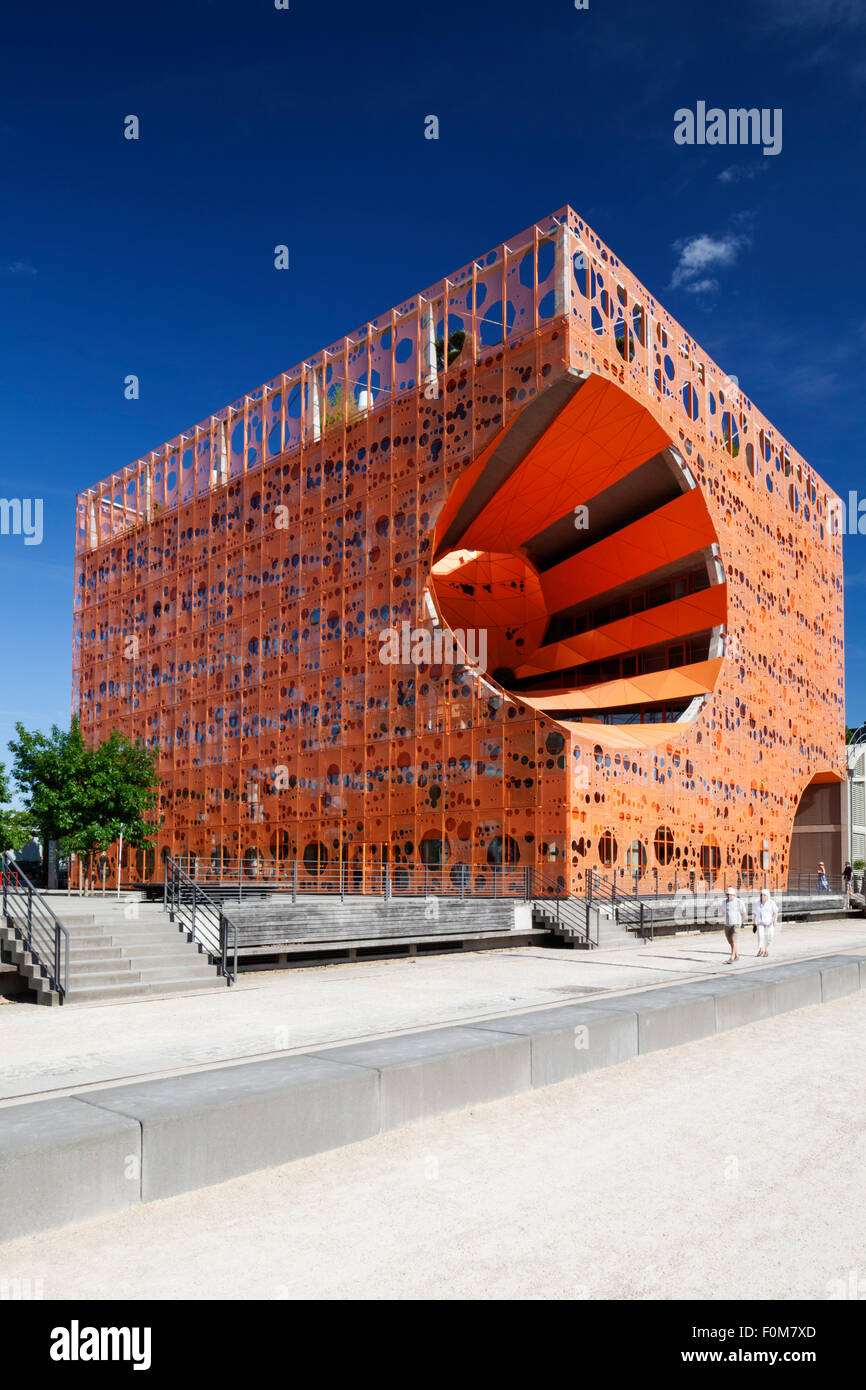 The Orange Cube (Le Cube Orange) building in the La Confluence district ...