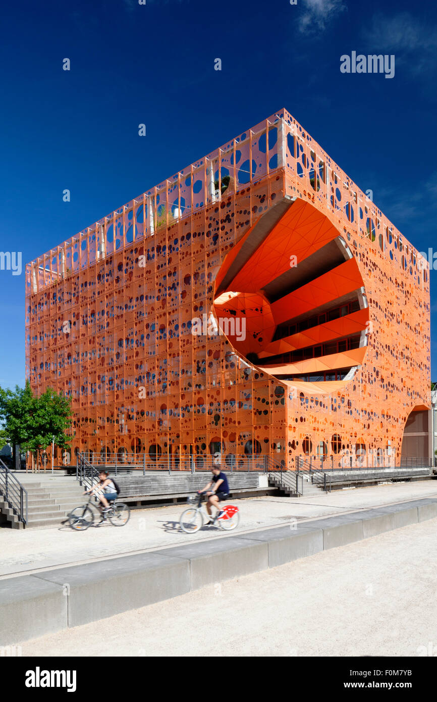 The Orange Cube (Le Cube Orange) building in the La Confluence district ...