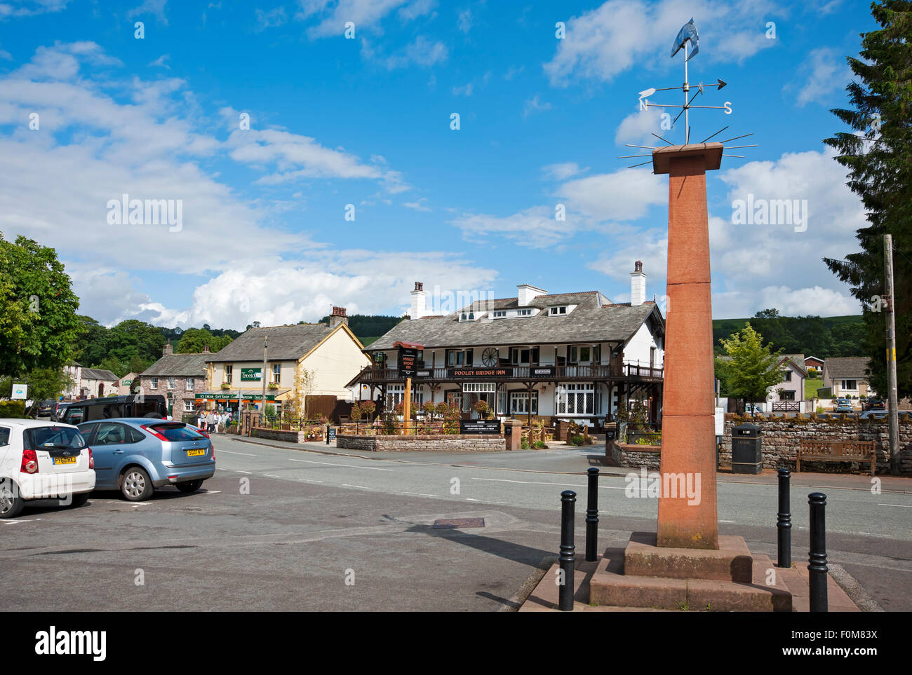 Pooley Bridge Inn village pub in summer Pooley Bridge near Ullswater in ...