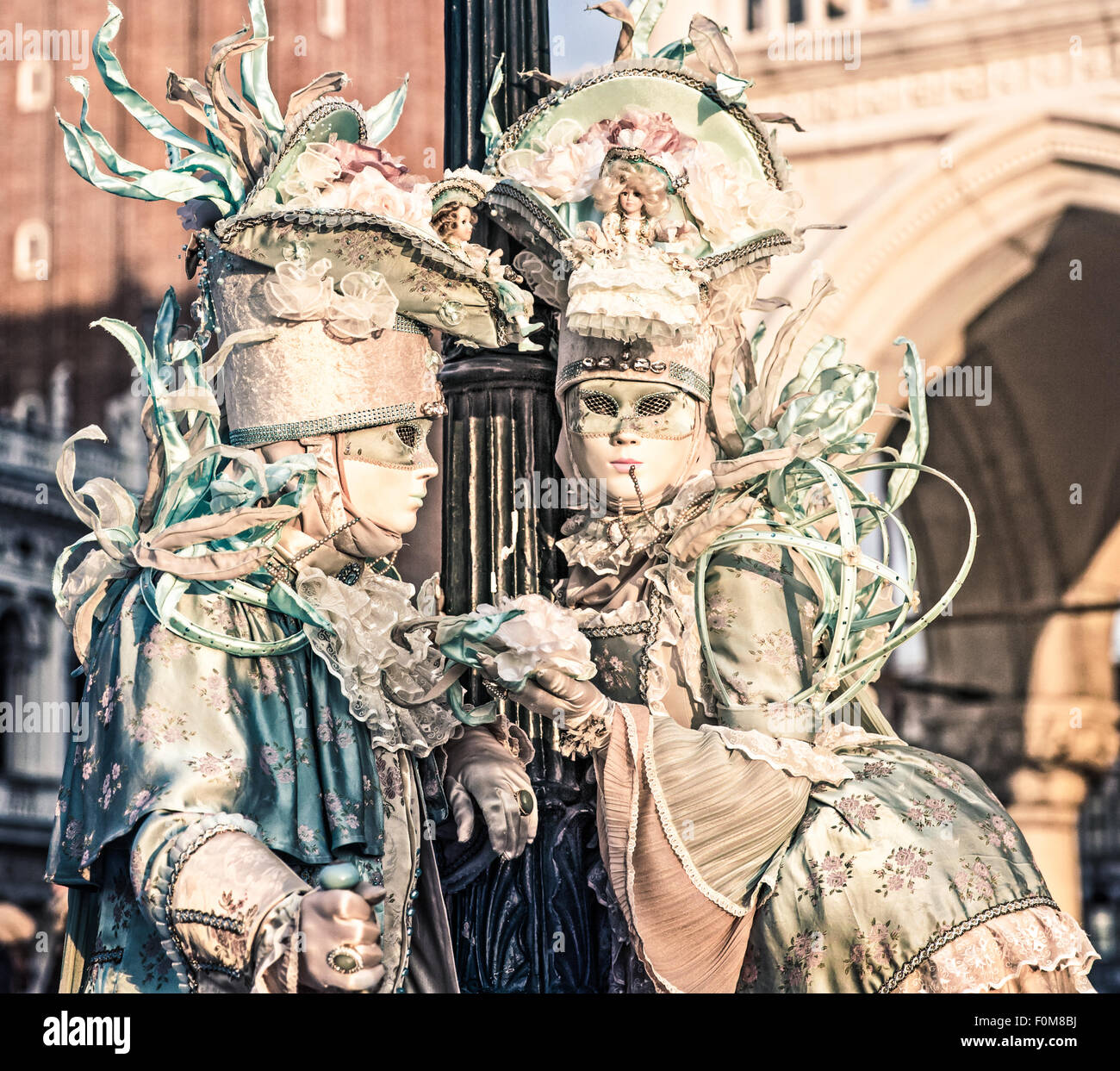 Carnival Models pose for photographs in Venice, Italy Stock Photo - Alamy
