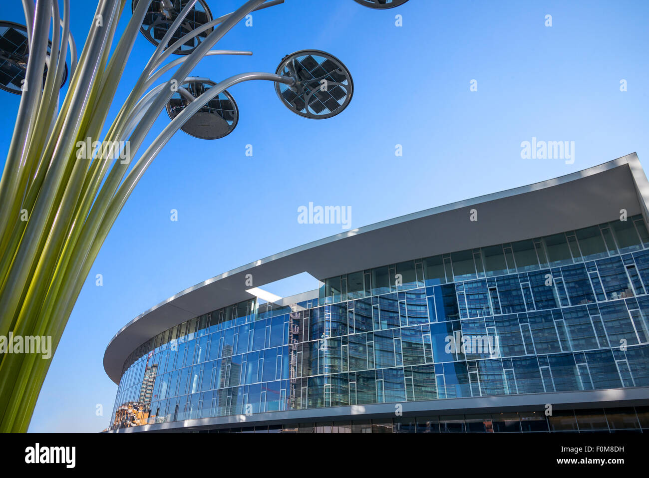 Italy, Milan, Porta Nuova, the Solar Tree with the Porta Nuova building ...