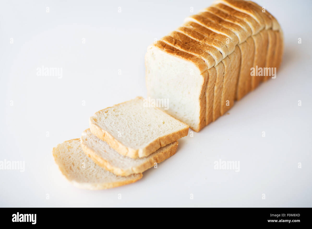 close up of white sliced toast bread on table Stock Photo - Alamy