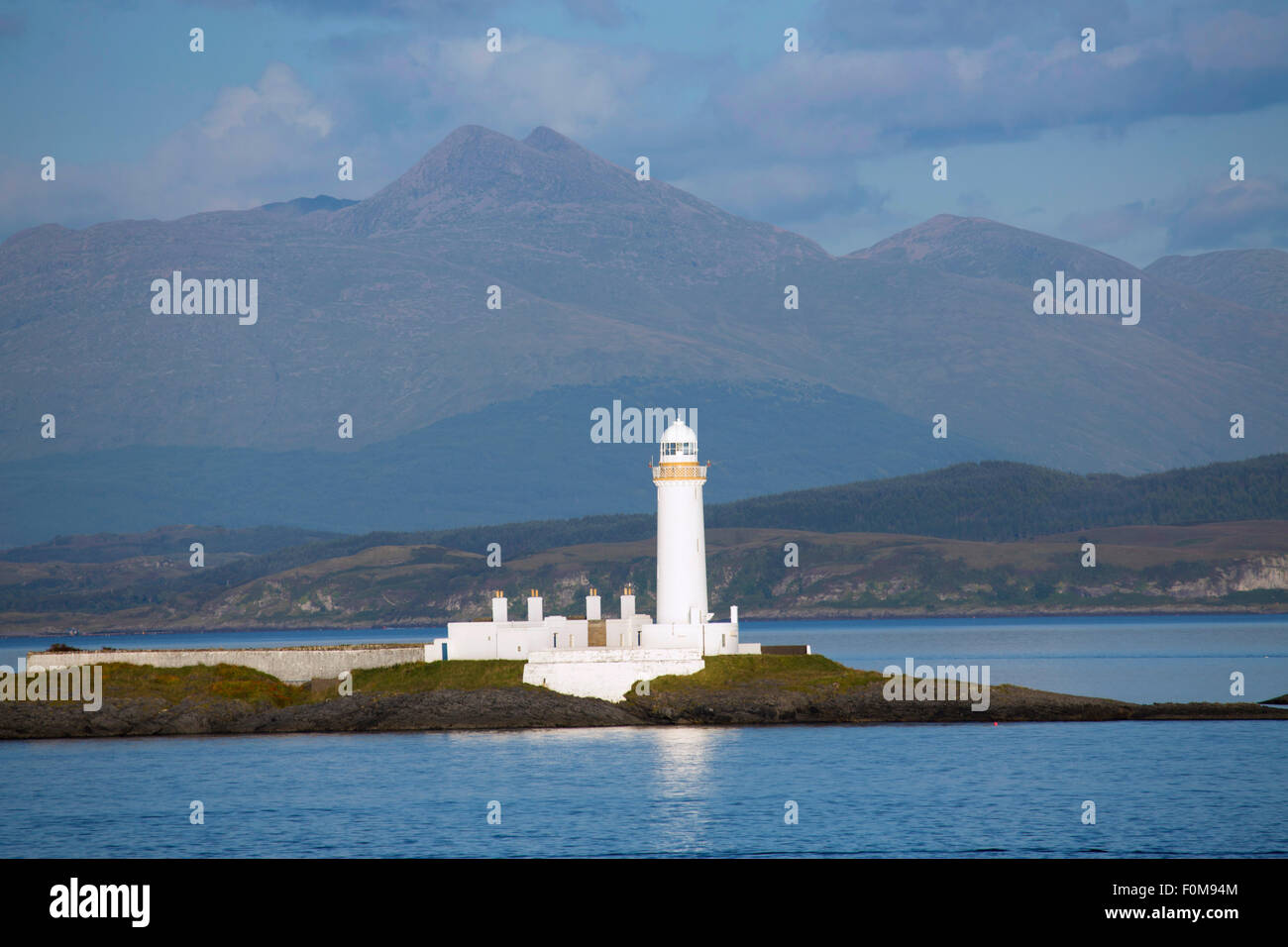 The 19th Century Lismore lighthouse at Eilean Musdile, Firth of Lorne ...