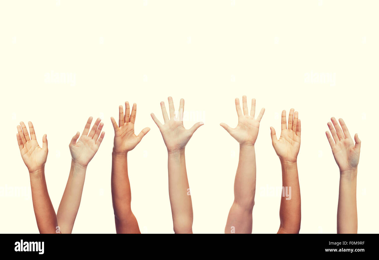 human hands waving hands Stock Photo - Alamy