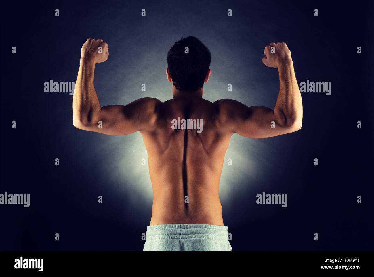 young male bodybuilder from back Stock Photo - Alamy