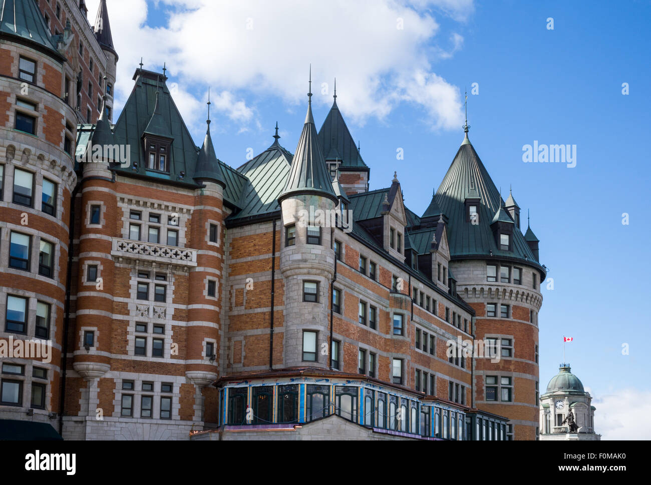Quebec, Quebec city, the Frontenac castle seen from the Governors ...