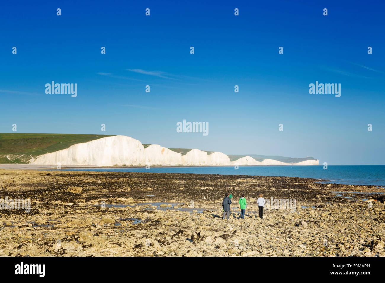 Kids Rock pooling, Seven Sisters Country Park, South Downs national ...