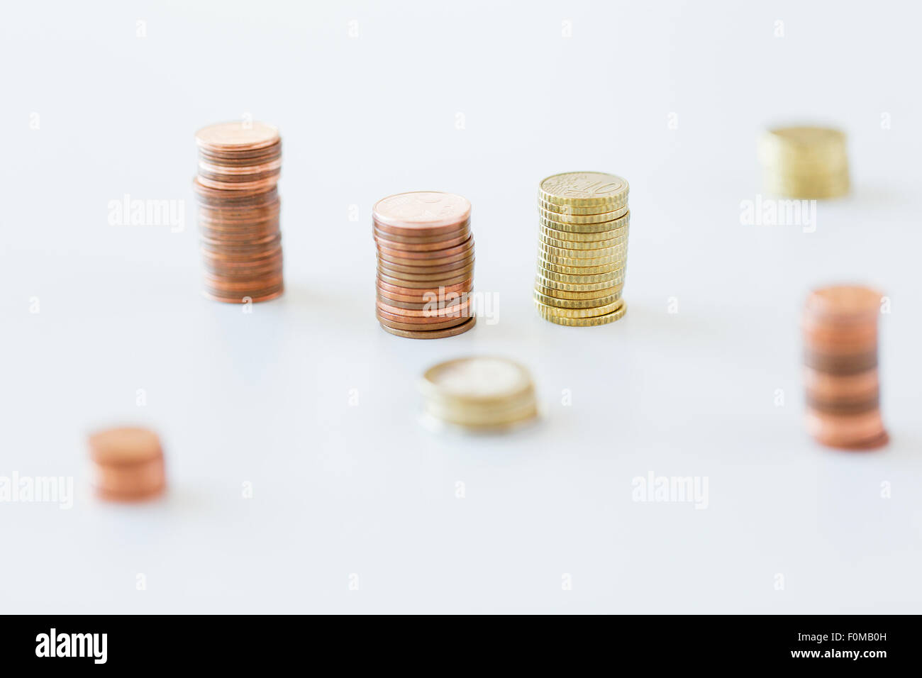 close up of coins columns Stock Photo - Alamy