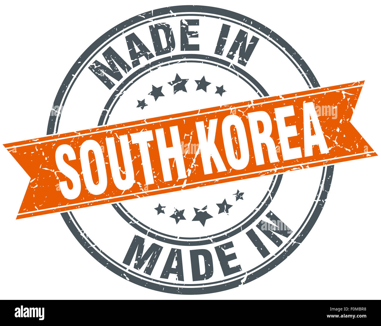 South Korea orange grunge ribbon stamp on white Stock Photo - Alamy