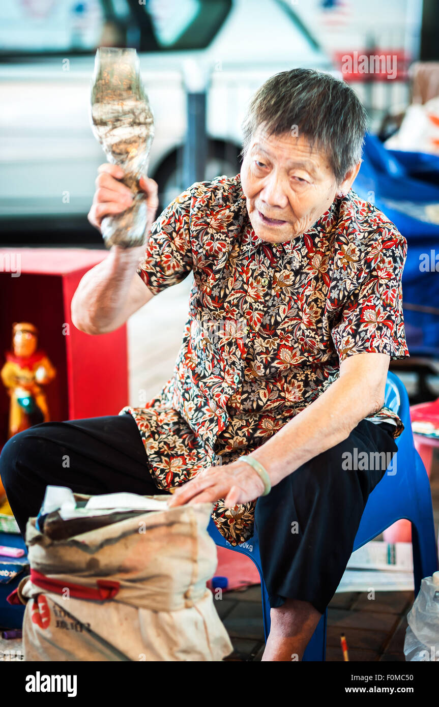 Chief villain hitter Grandma Leung in Causeway Bay, Hong Kong Stock ...