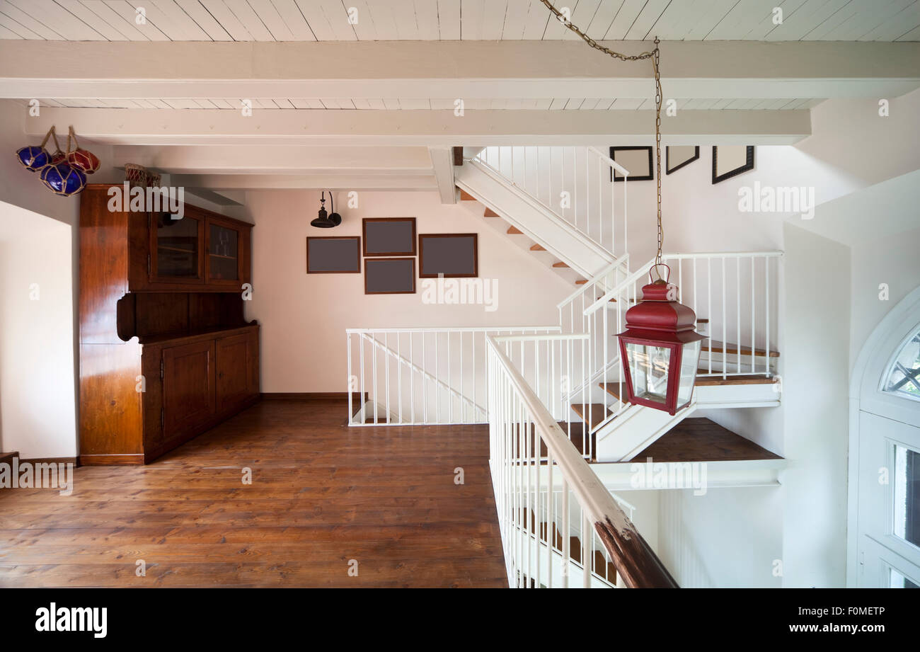 duplex, wooden staircase Stock Photo - Alamy
