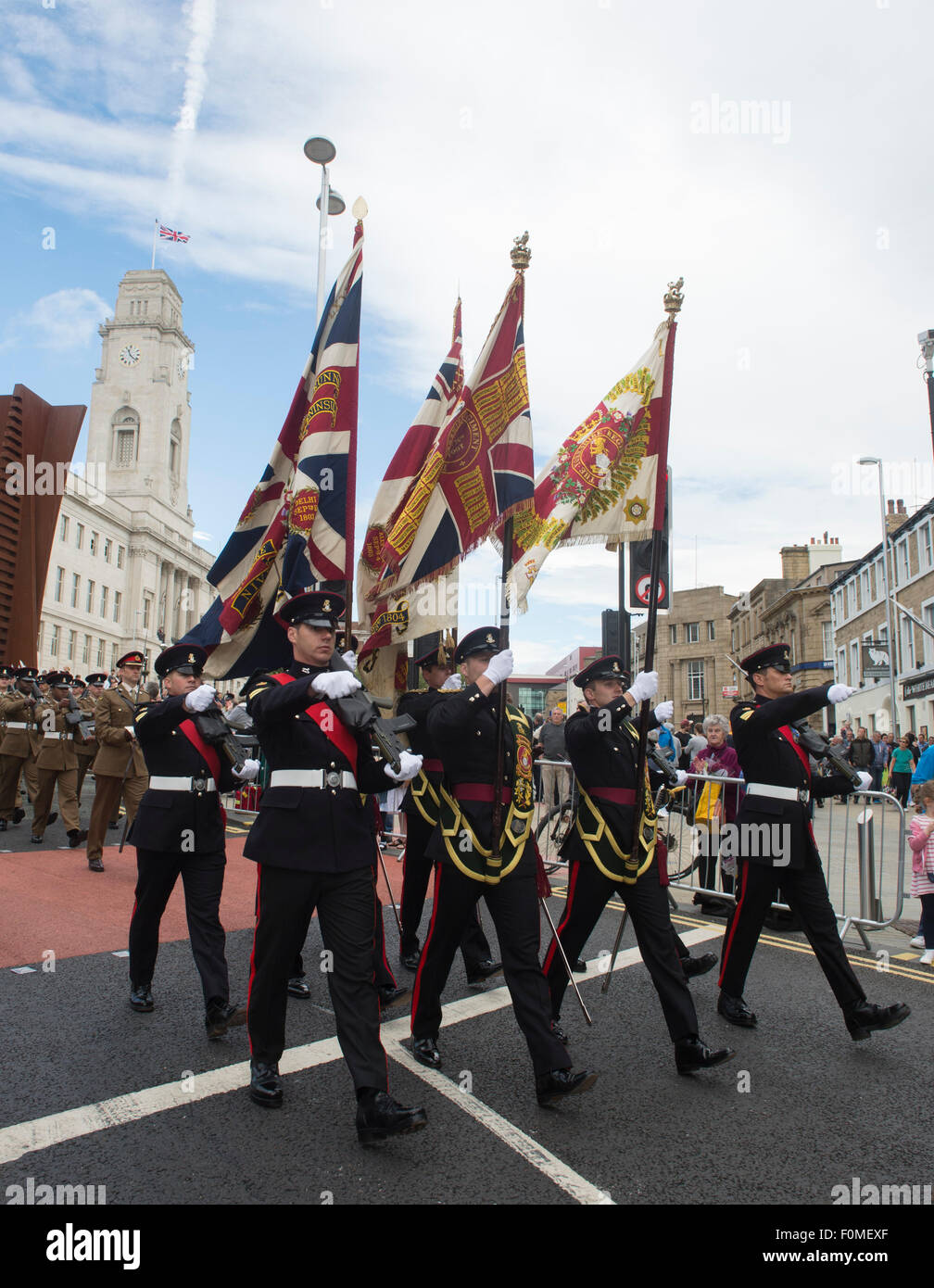 Yorkshire Regiment Freedom Parade in Barnsley town centre Stock Photo ...
