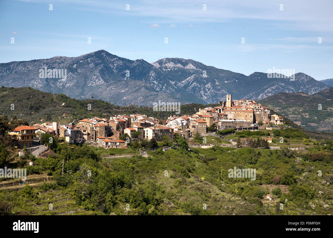 typical village of ligurian countryside, called perinaldo Stock Photo ...